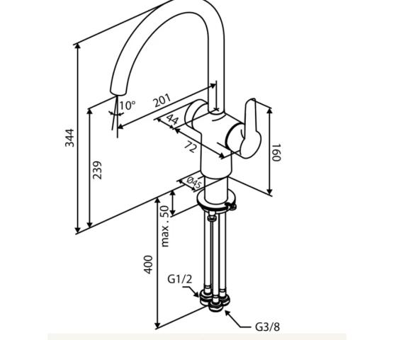 DAMIXA CORE KJØKKENKRAN MED AVSTENGNING SORT MATT | Tempe VVS